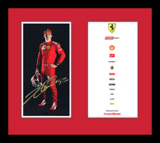 Framed 2019 Charles Leclerc Signed Ferrari Driver Card - Australian Li