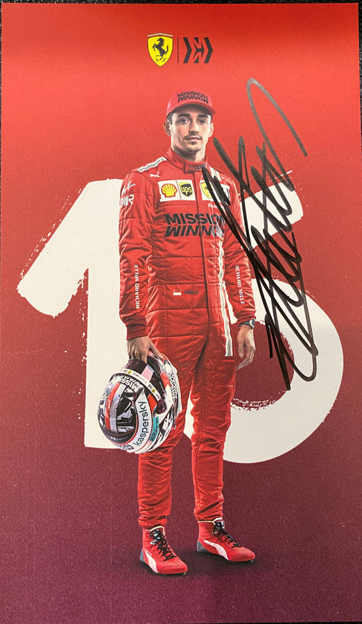 2021 Charles Leclerc Signed Ferrari Driver Card - Mission Winnow Versi